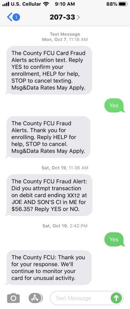 VISA Fraud Alert | The County Federal Credit Union